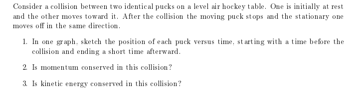 Solved Consider a collision between two identical pucks on a | Chegg.com