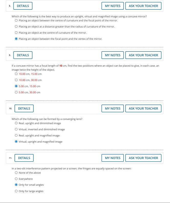 Solved 6. DETAILS MY NOTES ASK YOUR TEACHER c = 3x108 ms n1 | Chegg.com