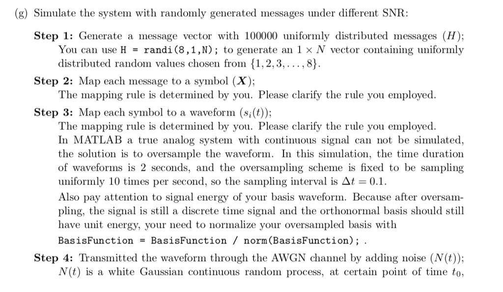 Problem 3 Baseband Communication System Simulation) | Chegg.com