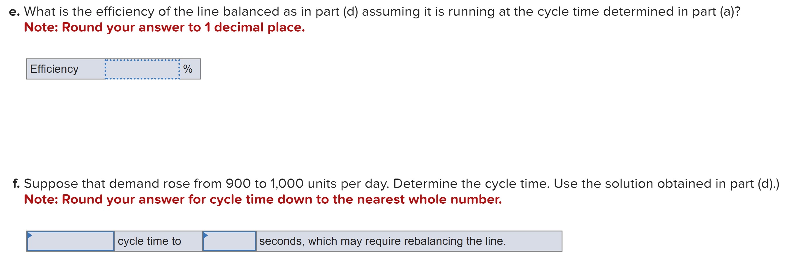 Solved a. Find the cycle time required to meet the desired | Chegg.com