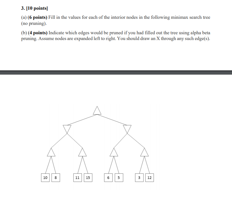 Solved 3. [10 points) (a) (6 points) Fill in the values for | Chegg.com