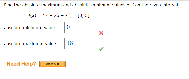 Solved Find the absolute maximum and absolute minimum values | Chegg.com