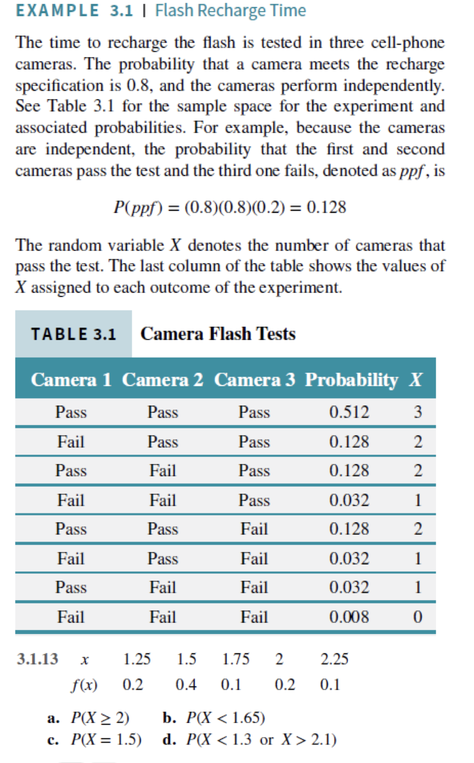 Solved EXAMPLE 3.1 I Flash Recharge Time The time to | Chegg.com