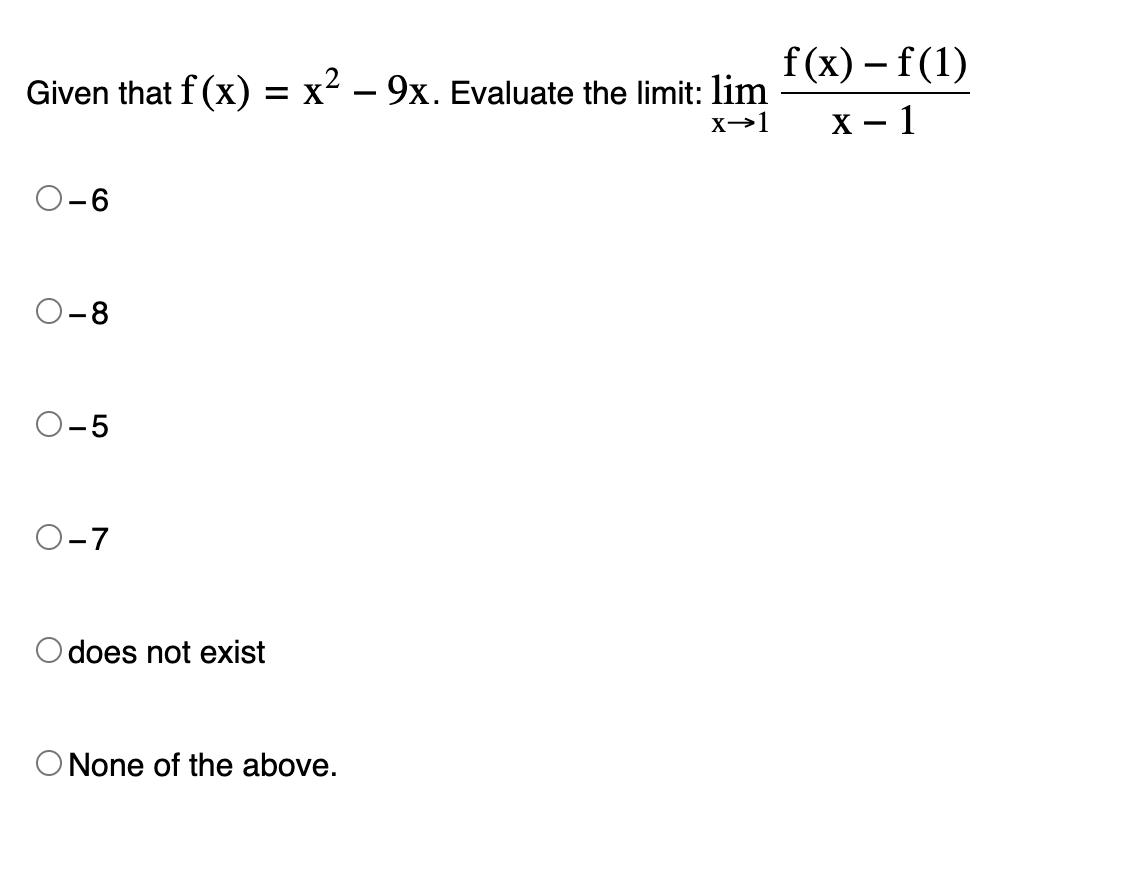 Solved Given that f(x)=x2−9x. Evaluate the limit: | Chegg.com