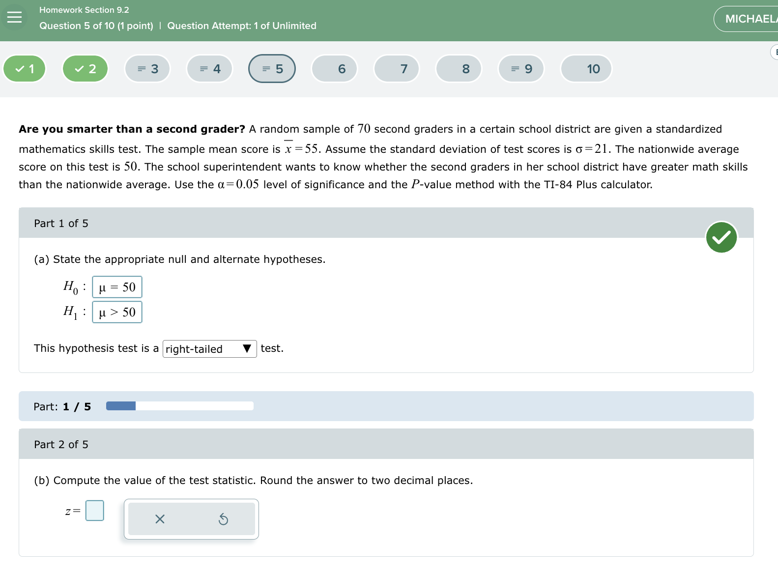 Solved (a) ﻿State the appropriate null and alternate | Chegg.com