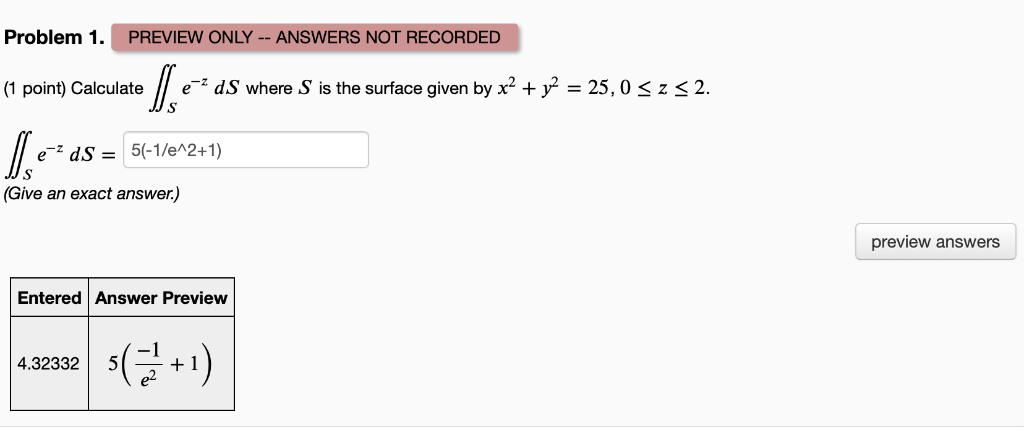Solved Problem 1. PREVIEW ONLY - -ANSWERS NOT RECORDED (1 | Chegg.com