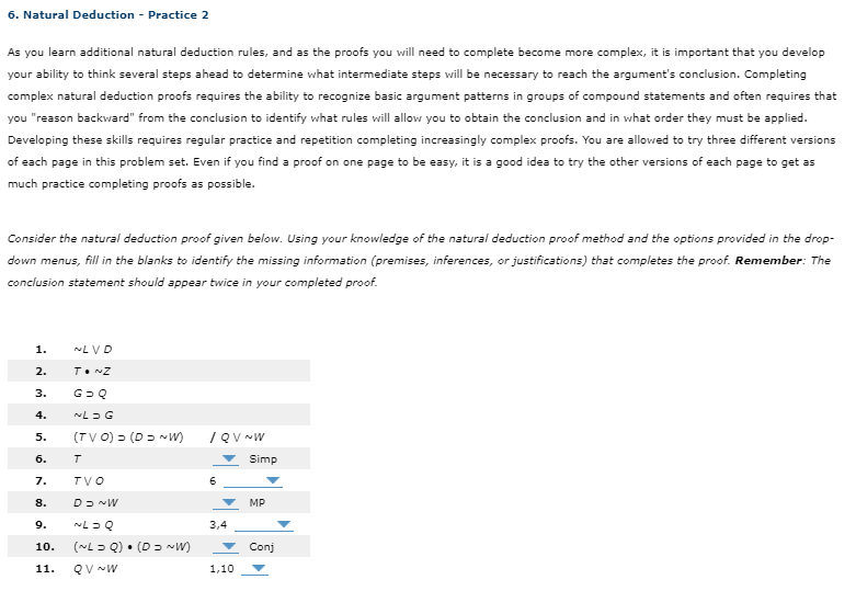 Solved 6. Natural Deduction - Practice 2 As you learn | Chegg.com