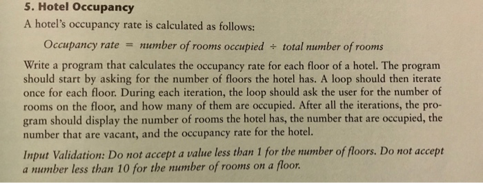 Solved 5. Hotel Occupancy A hotel's occupancy rate is | Chegg.com