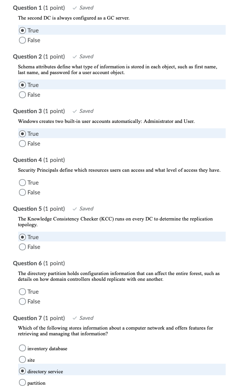 Solved Question 1 (1 point) Saved The second DC is always | Chegg.com
