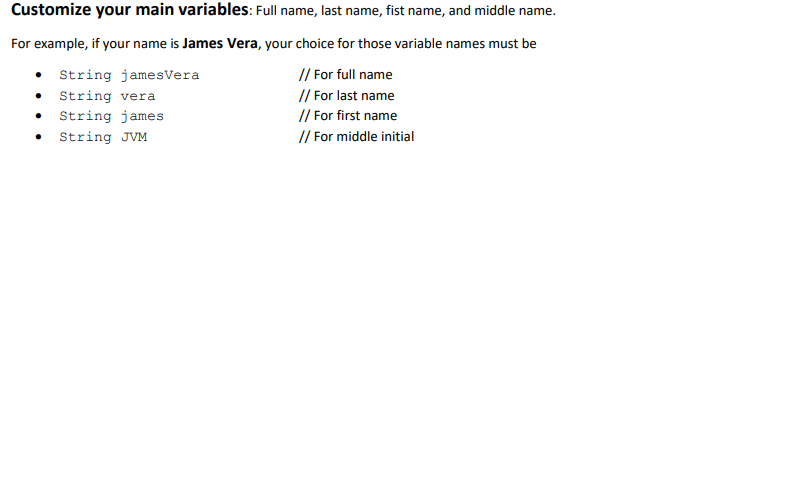 Solved One or more spaces Read a full name in the following | Chegg.com