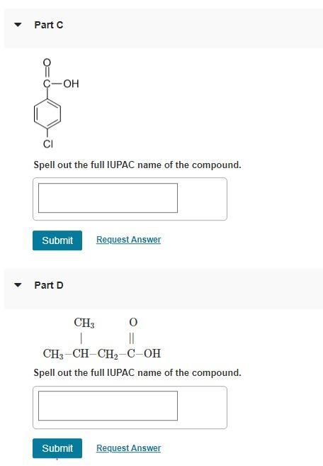 Solved Spell out the full IUPAC name of the compound. Part D | Chegg.com