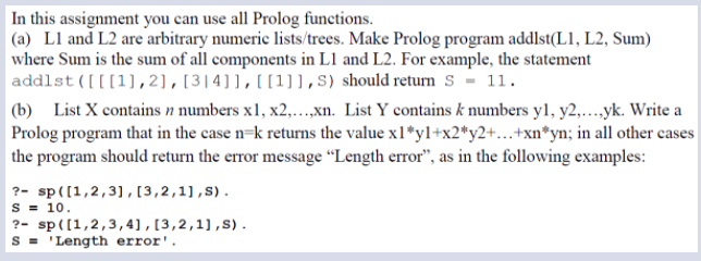 In this assignment you can use all Prolog functions. | Chegg.com