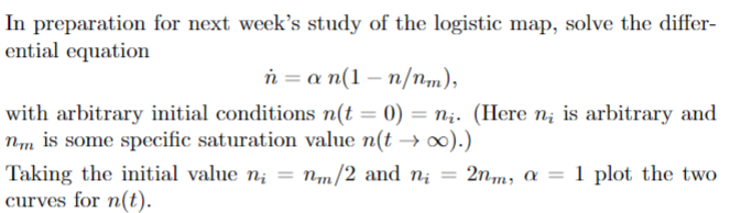 Solved In preparation for next week's study of the logistic | Chegg.com