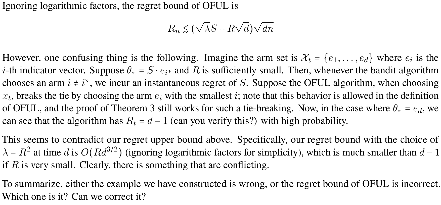 Solved Ignoring logarithmic factors, the regret bound of | Chegg.com