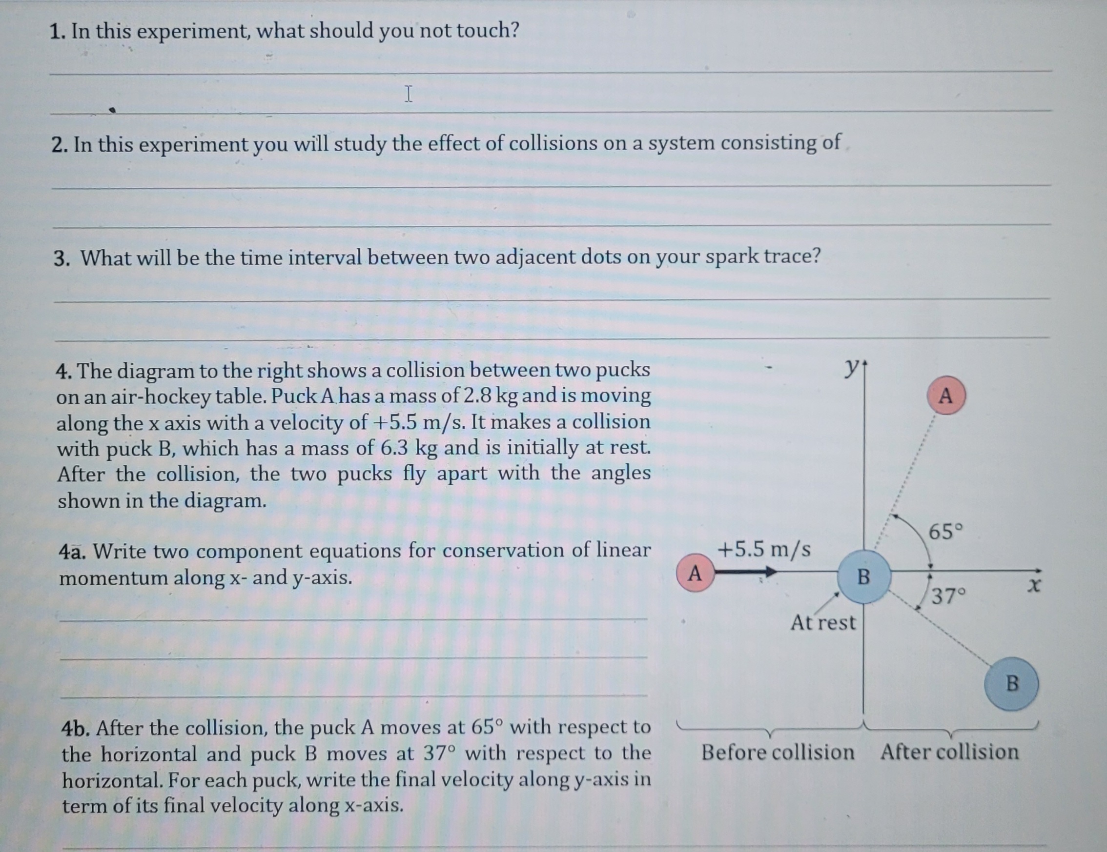 Solved The diagram to the right shows a collision between | Chegg.com