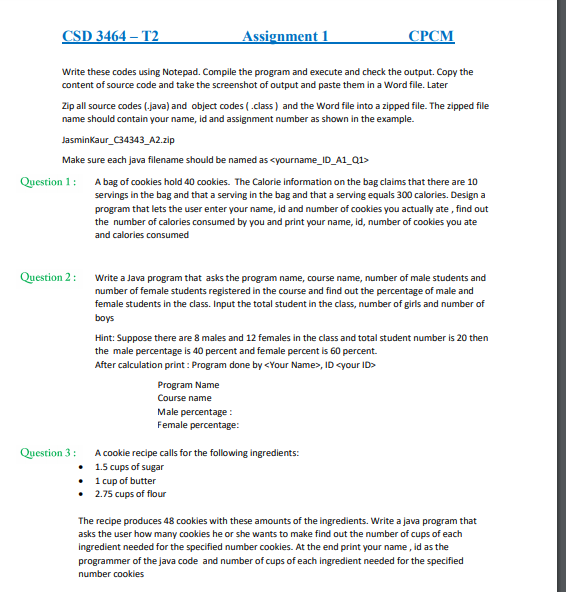 Solved Write these codes using Notepad. Compile the program | Chegg.com