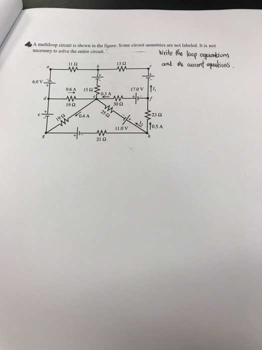 Solved A multiloop circuit is shown in the figure. Some | Chegg.com