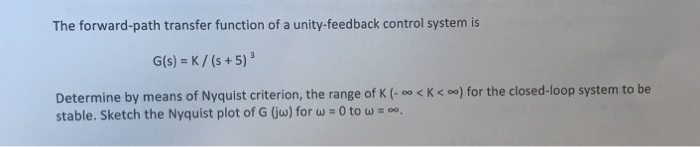 Solved The forward-path transfer function of a | Chegg.com