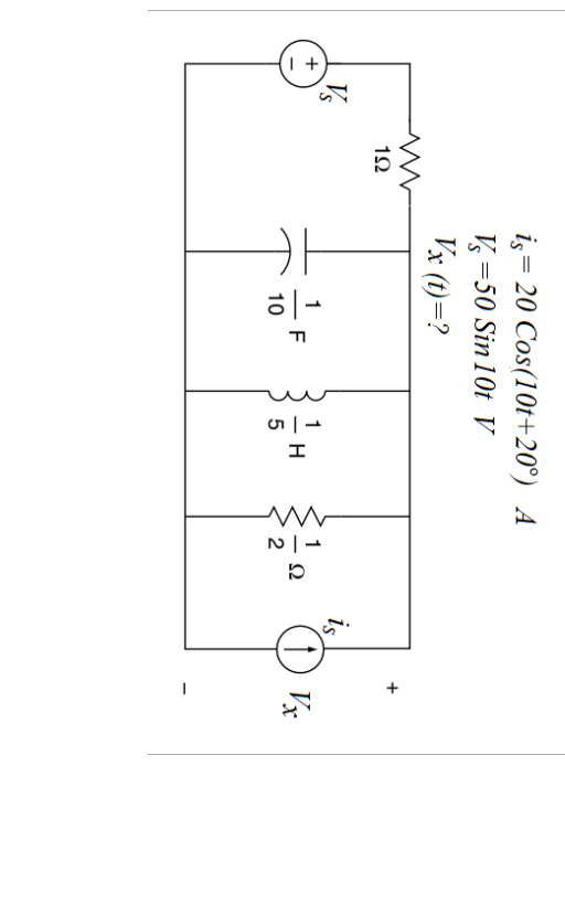 Solved Calculate the voltage value Vx(t) in the | Chegg.com
