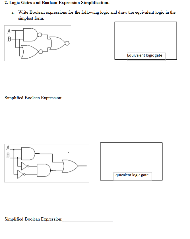 Solved 2. Logic Gates and Boolean Expression Simplification. | Chegg.com