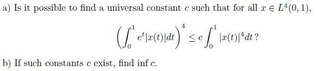 a) Is it possible to find a universal constant c such | Chegg.com