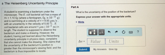 Solved The Heisenberg Uncertainty Principle Part A What is | Chegg.com