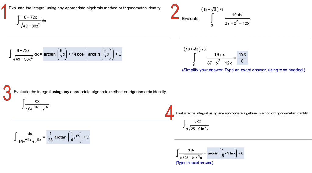 Solved Need help on how these integrals are solved. Please | Chegg.com