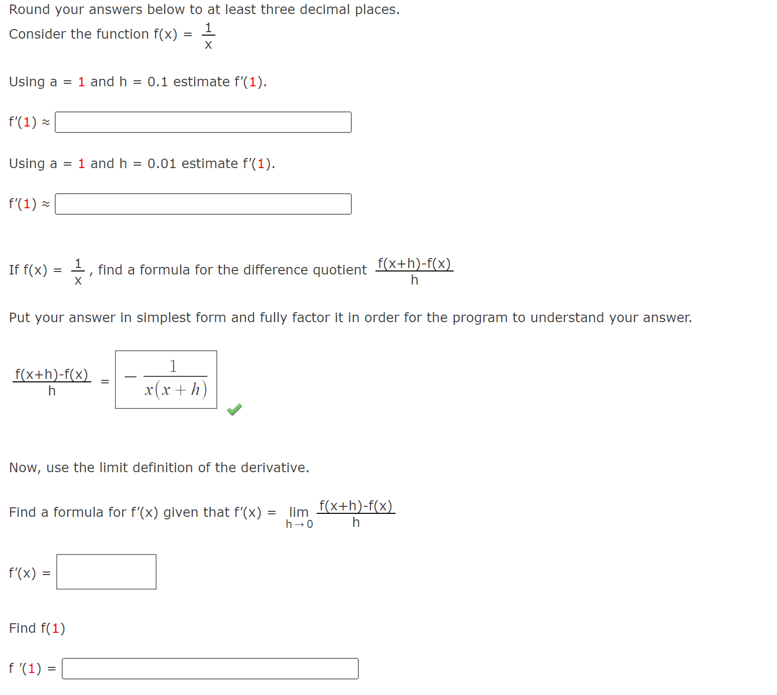 Solved Consider The Function F X X1 Using A 1 And H 0 1