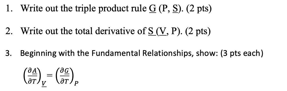 Solved 1. Write out the triple product rule G (P, S). (2 | Chegg.com