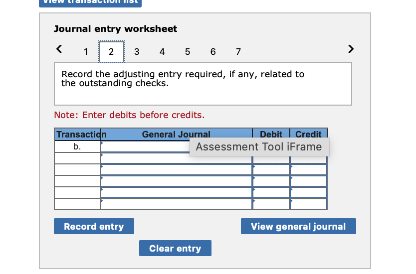 Solved Journal entry worksheet Record the adjusting entry | Chegg.com