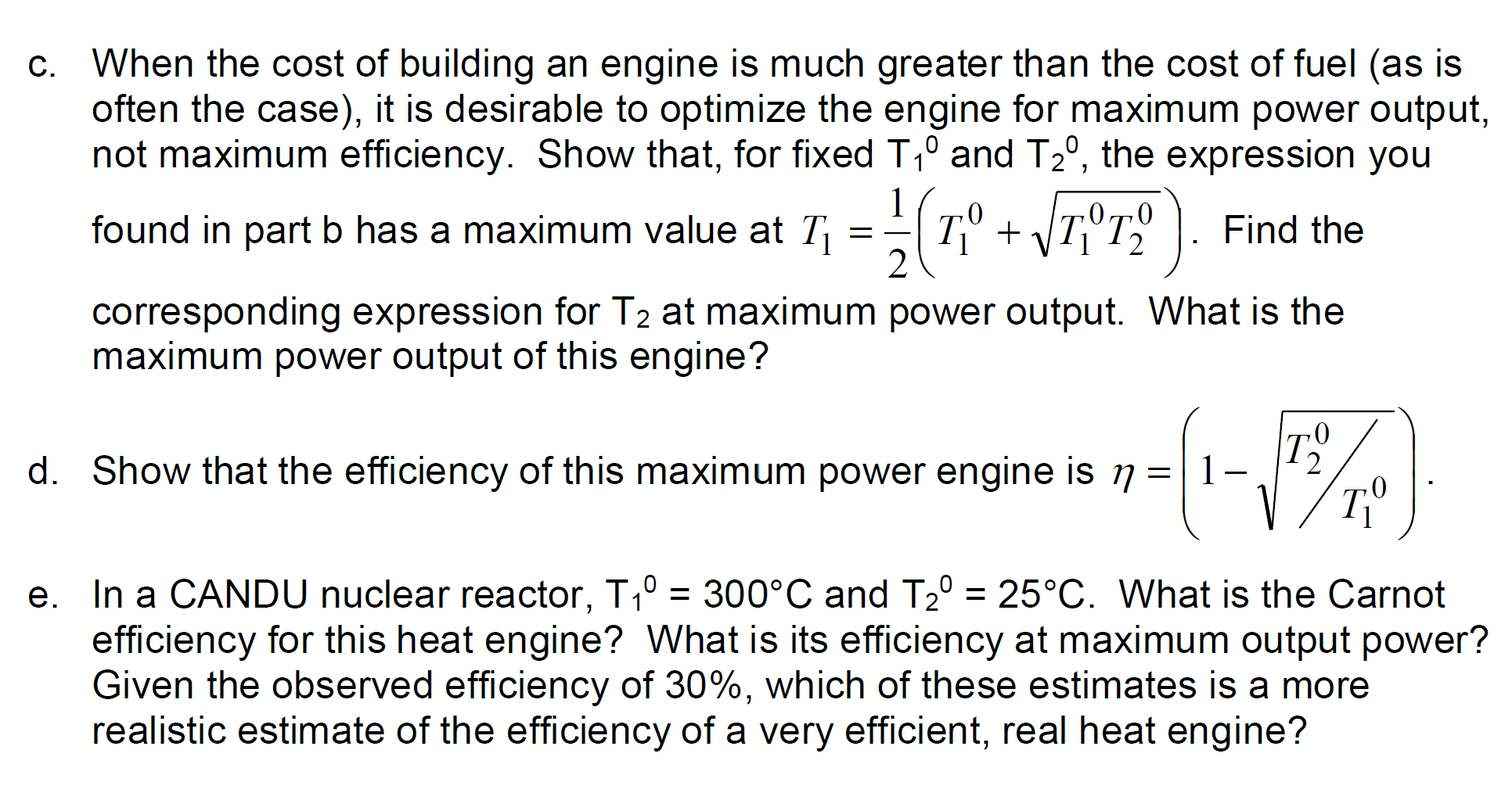 Solved Sadi Carnot showed that, for a given pair of | Chegg.com