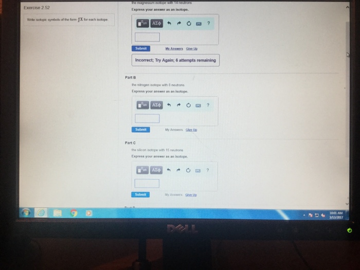 Solved Write Isotopic Symbols Of The Form X For Each 0781