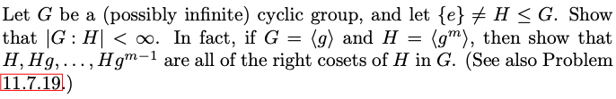 Solved Let G be a (possibly infinite) cyclic group, and let | Chegg.com