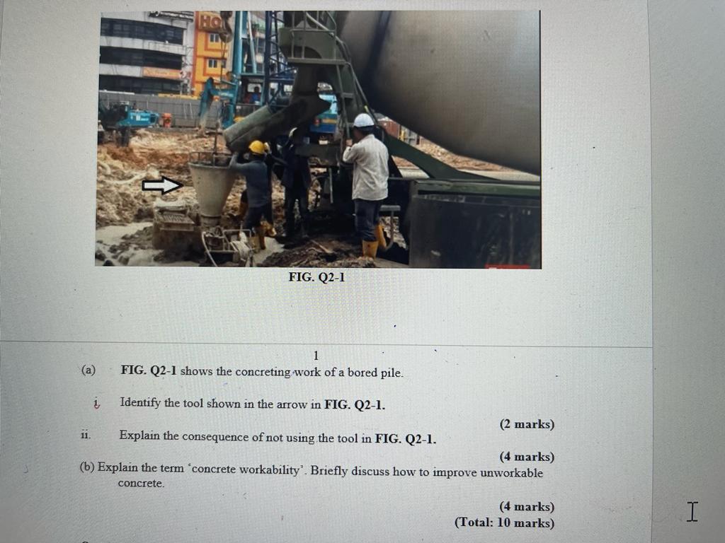 Solved FIG. Q2-1 1 FIG. Q2-1 shows the concreting work of a | Chegg.com