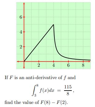 Solved If F is an anti-derivative of f and ∫38f(x)dx=8115, | Chegg.com