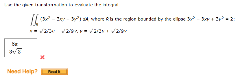 Solved Use the given transformation to evaluate the | Chegg.com