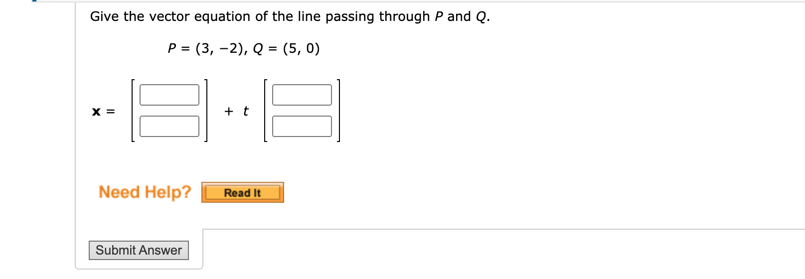 Solved Give The Vector Equation Of The Line Passing Through