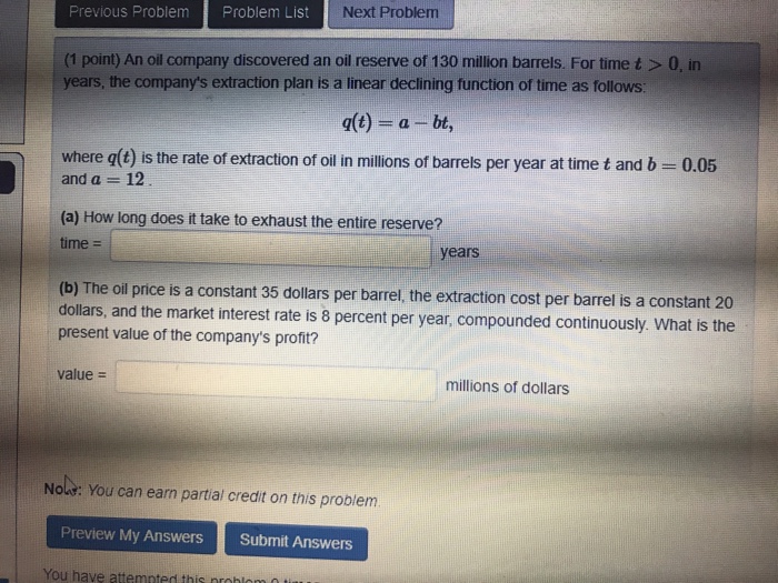 Solved Previous ProblemProblem List Next Problem (1 point) | Chegg.com