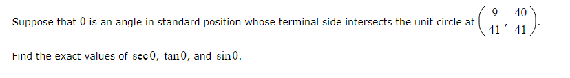 Solved Suppose That θ is An Angle In Standard Position