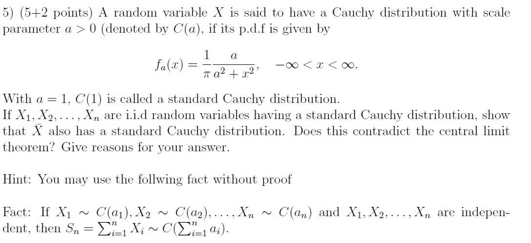 Solved 5) (5+2 points) A random variable X is said to have a | Chegg.com