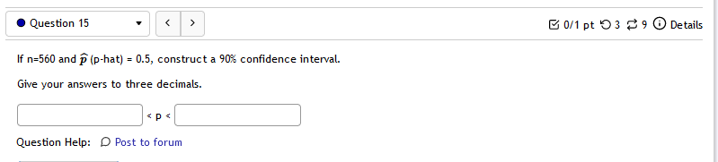 Solved If n=560 ﻿and widehat(p) (p-hat) =0.5, ﻿construct a | Chegg.com