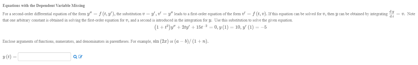 Solved = v. Note Equations with the Dependent Variable | Chegg.com
