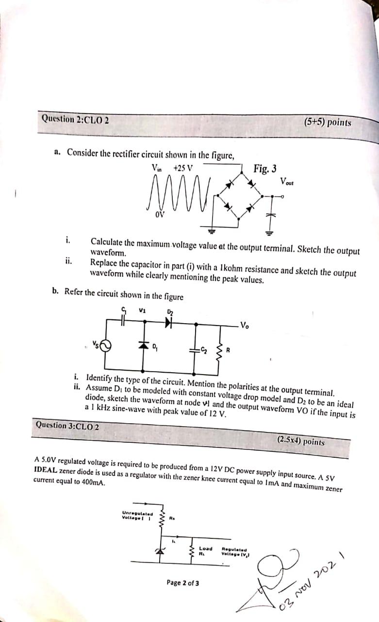 Solved Question 2:CLO 2 (5+5) points a. Consider the | Chegg.com