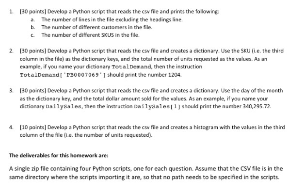 Solved 1. 30 points] Develop a Python script that reads the | Chegg.com