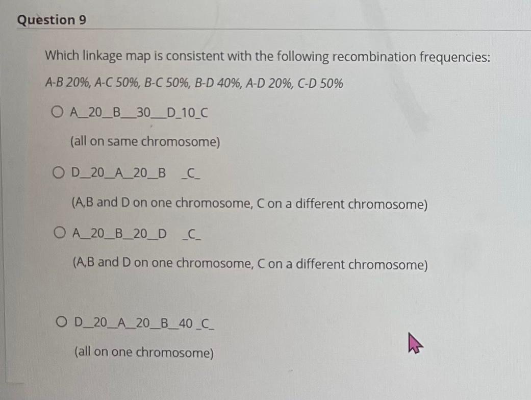 Solved If this is the normal arrangement of genes on a | Chegg.com