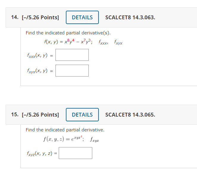 Solved Find the indicated partial derivative(s). | Chegg.com