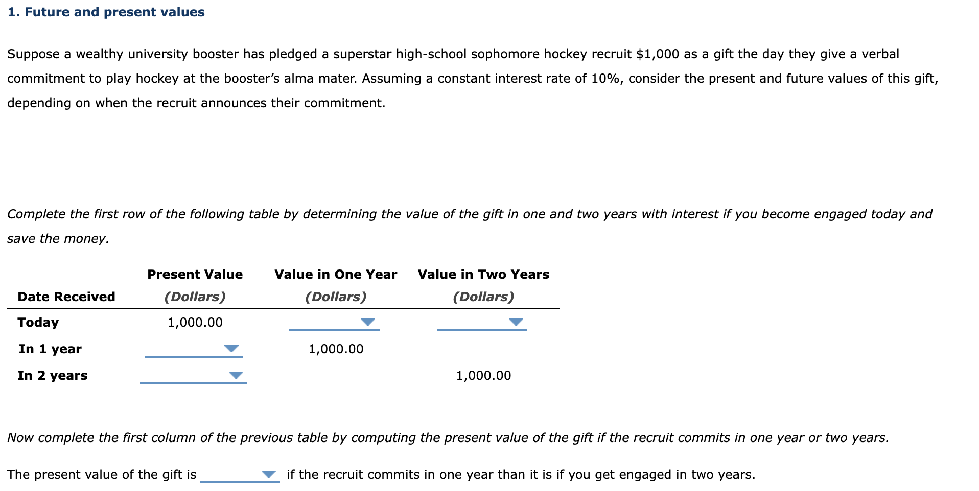 Solved 1. Future and present values Suppose a wealthy | Chegg.com Solved 1. Future and present values Suppose a wealthy | Chegg.com