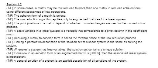 Solved Problem 1. Mark each statement True or False, and | Chegg.com