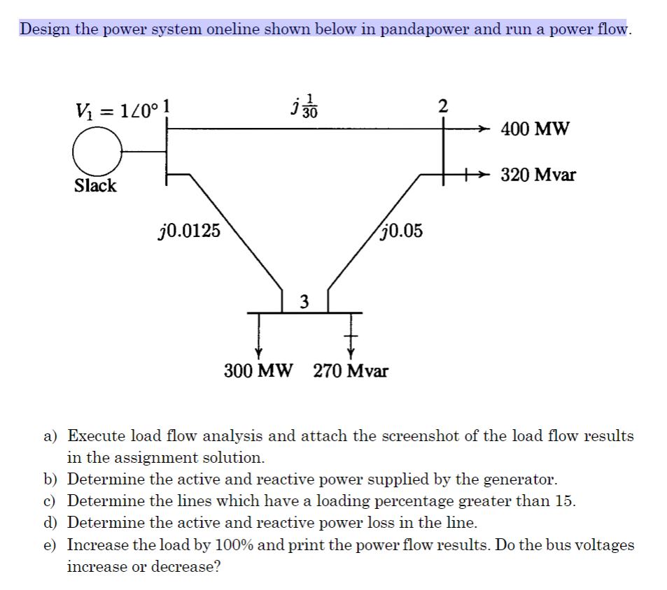 Solved Design the power system oneline shown below in | Chegg.com