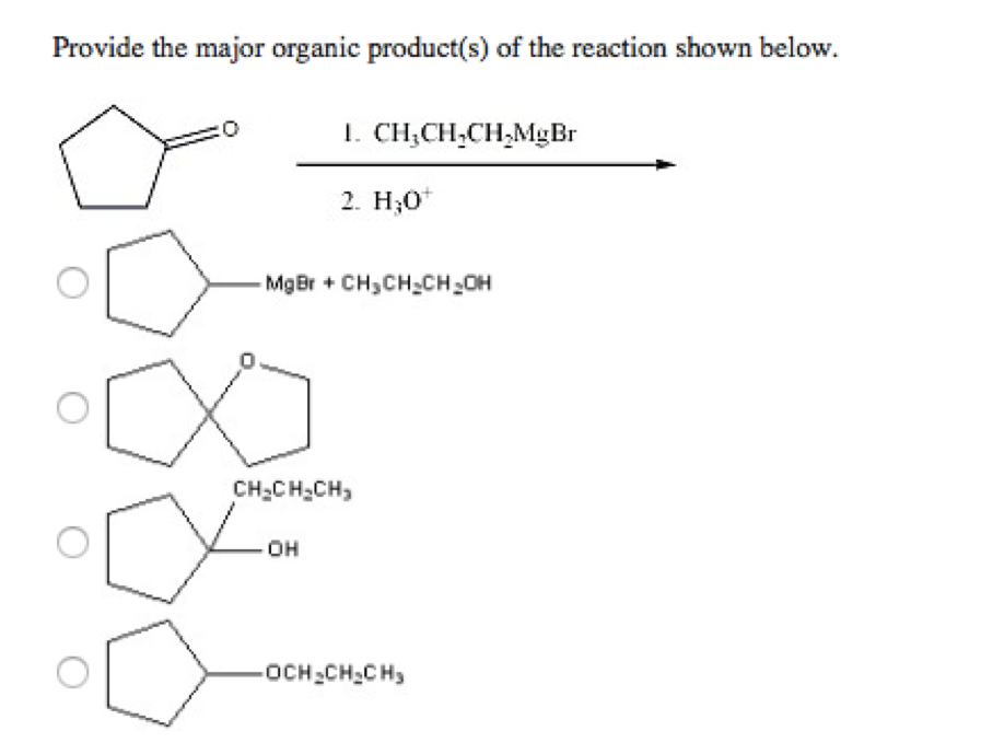 Solved Provide the major organic product(s) of the reaction | Chegg.com